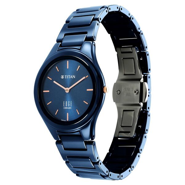Buy Online Titan Edge Ceramic Slim Ceramic Strap Atlantic Blue Dial ...