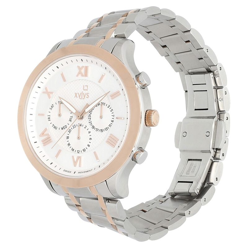 Buy Online Xylys Quartz Multifunction White Dial Stainless Steel Strap ...