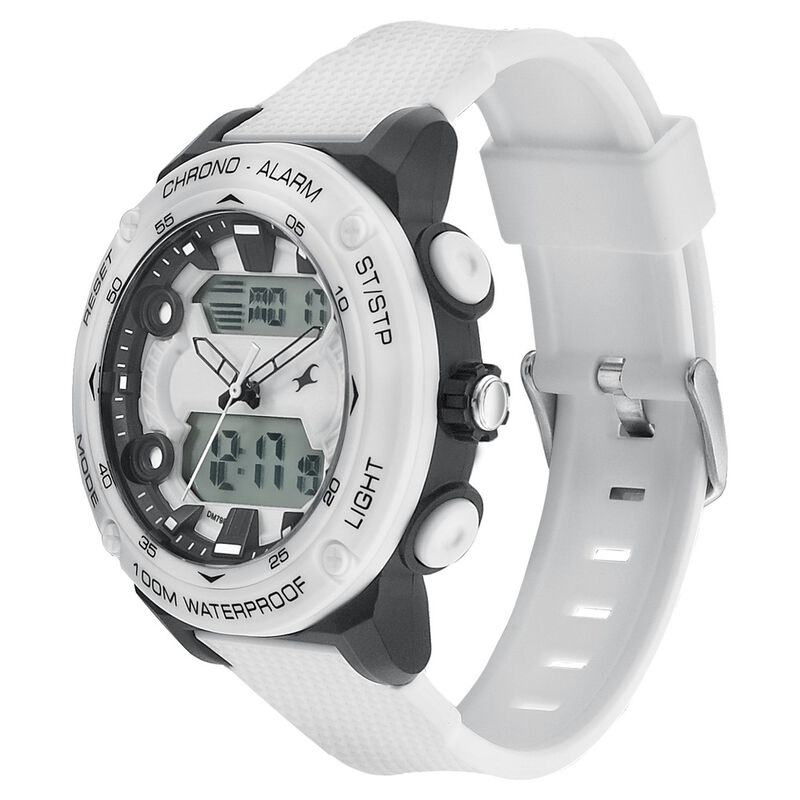 Buy Online Fastrack Streetwear White Dial with White Colour Strap Watch ...