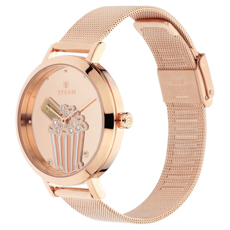 Buy Online Titan PoP Rose Gold Dial Analog Stainless Steel Strap watch ...