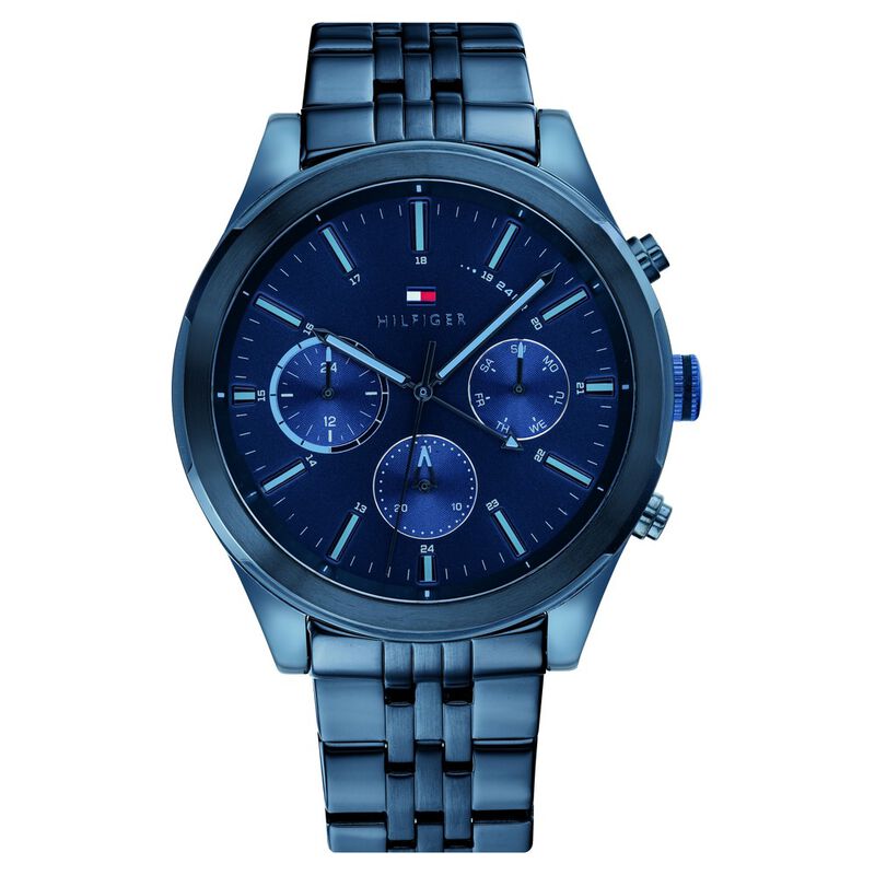 Buy Online Tommy Hilfiger Quartz Multifunction Blue Dial Stainless ...