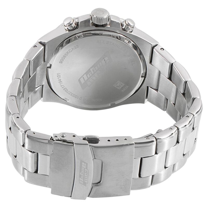 Buy Online Titan Quartz Chronograph Blue Dial Stainless Steel Strap ...