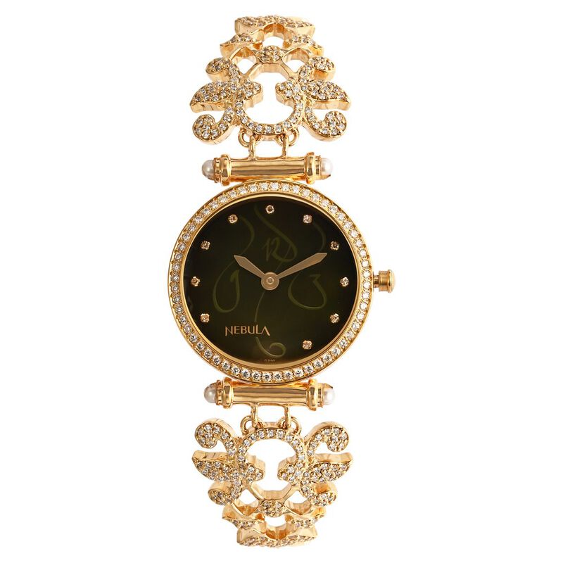 Buy Online Titan Nebula Calligraphy Quartz Analog 18 Karat Solid Gold ...
