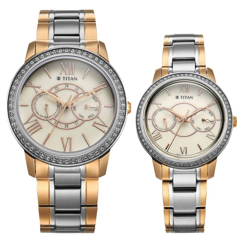 Buy Online Titan Royal Bandhan Quartz Analog with Day and Date Pink ...