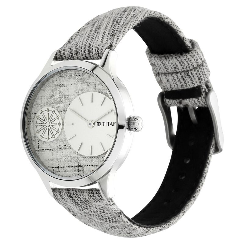 Buy Online Titan Khadi Grey Dial Analog Stainless Steel Strap Watch for Women - 2629sl03 | Titan