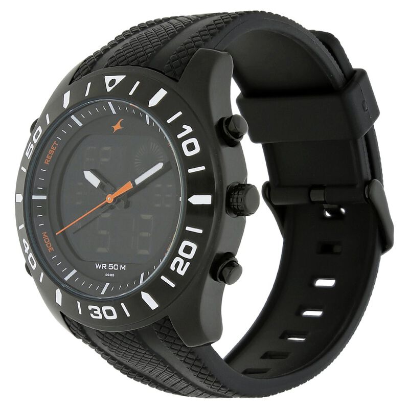 Buy Online Fastrack Quartz Analog Digital Black Dial Silicone Strap ...