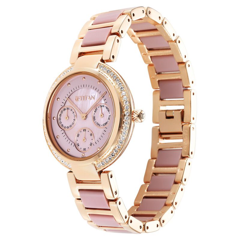 Buy Online Titan Acetate Mother Of Pearl Quartz Multifunction Strap