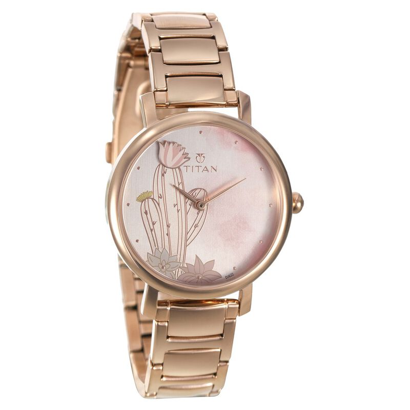 Buy Online Titan Valentine Rose Gold Dial Women Watch With Metal Strap ...