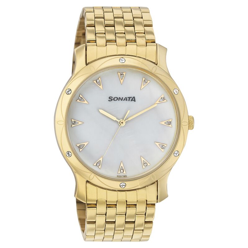 Buy Online Sonata Quartz Analog Mother of Pearl Dial Stainless Steel ...