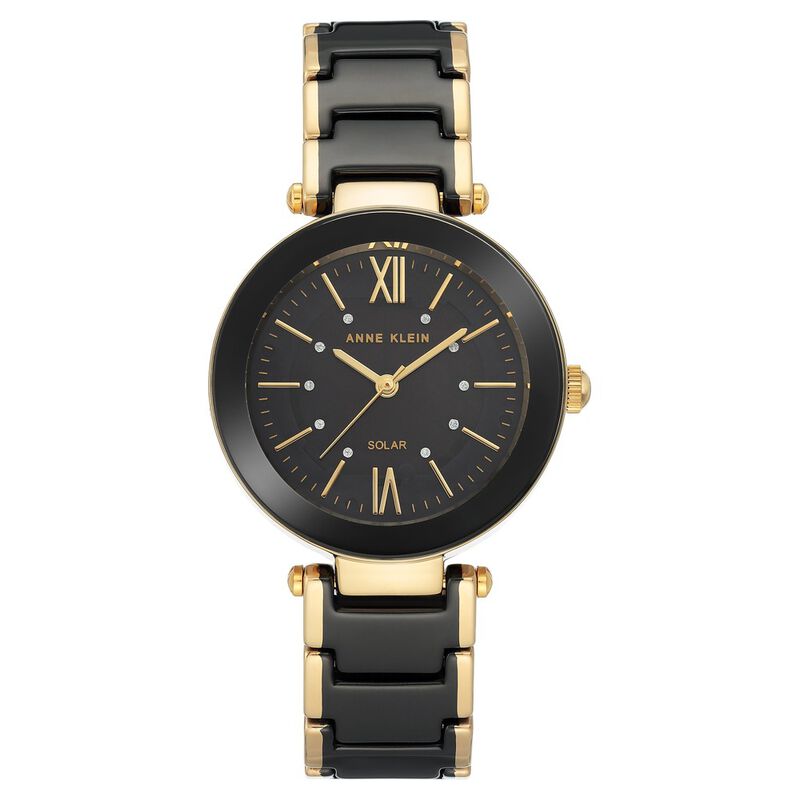 Buy Online Anne Klein Quartz Analog Black Dial Two Toned Ceramic Strap ...