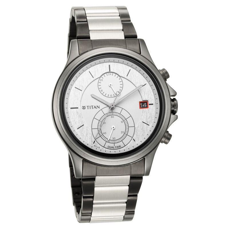 Buy Online Titan Quartz Analog Silver Dial Stainless Steel Strap Watch ...