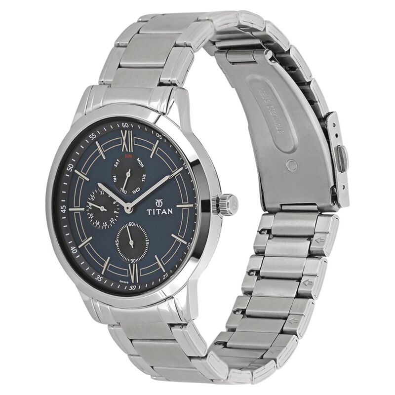 Buy Online Titan Workwear Blue Dial Quartz Multifunction Stainless ...