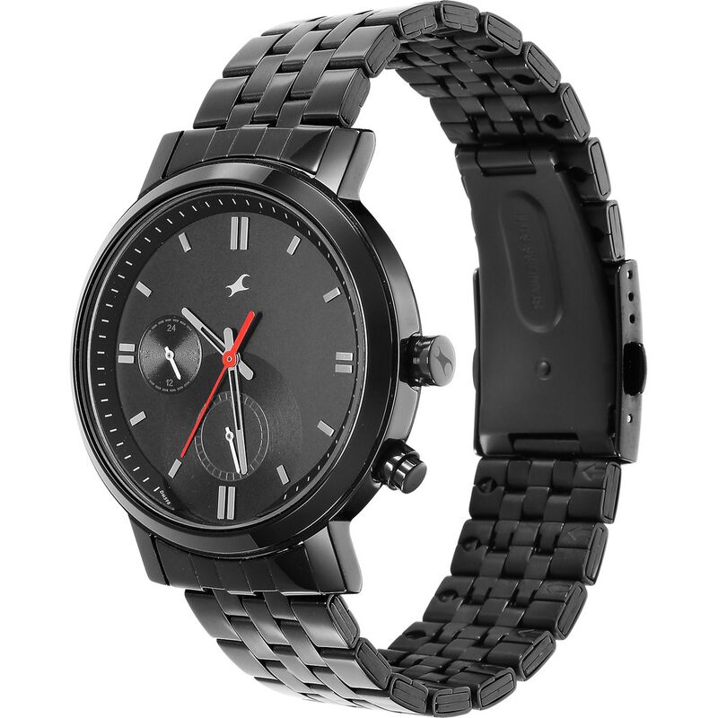Buy Online Fastrack Tick Tock Quartz Multifunction Black Dial Metal ...