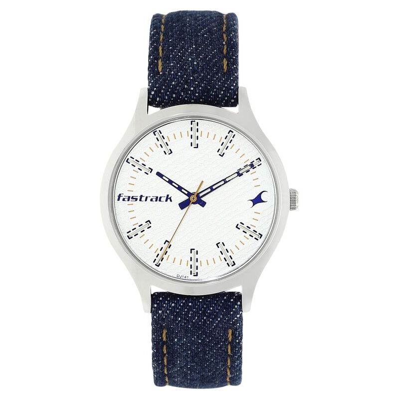 Buy Online Fastrack Denim Quartz Analog White Dial Denim Strap Watch ...