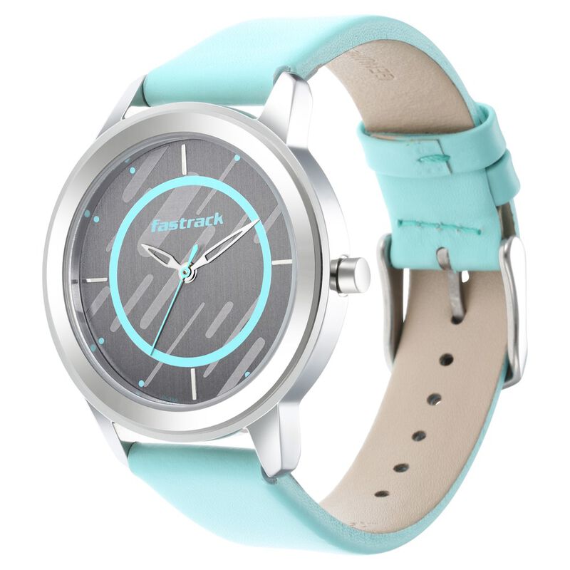 Buy Online Fastrack Wear Your Look Quartz Analog Grey Dial Leather ...