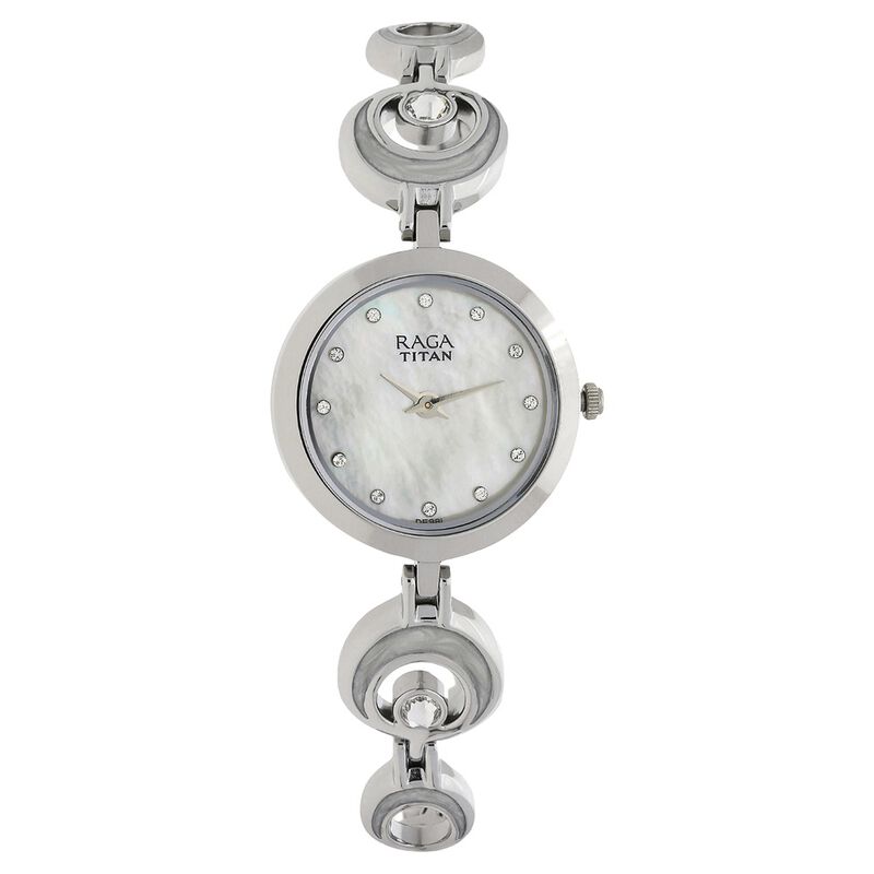 Buy Online Titan Raga Moonlight Mother of Pearl Dial Women Watch With ...