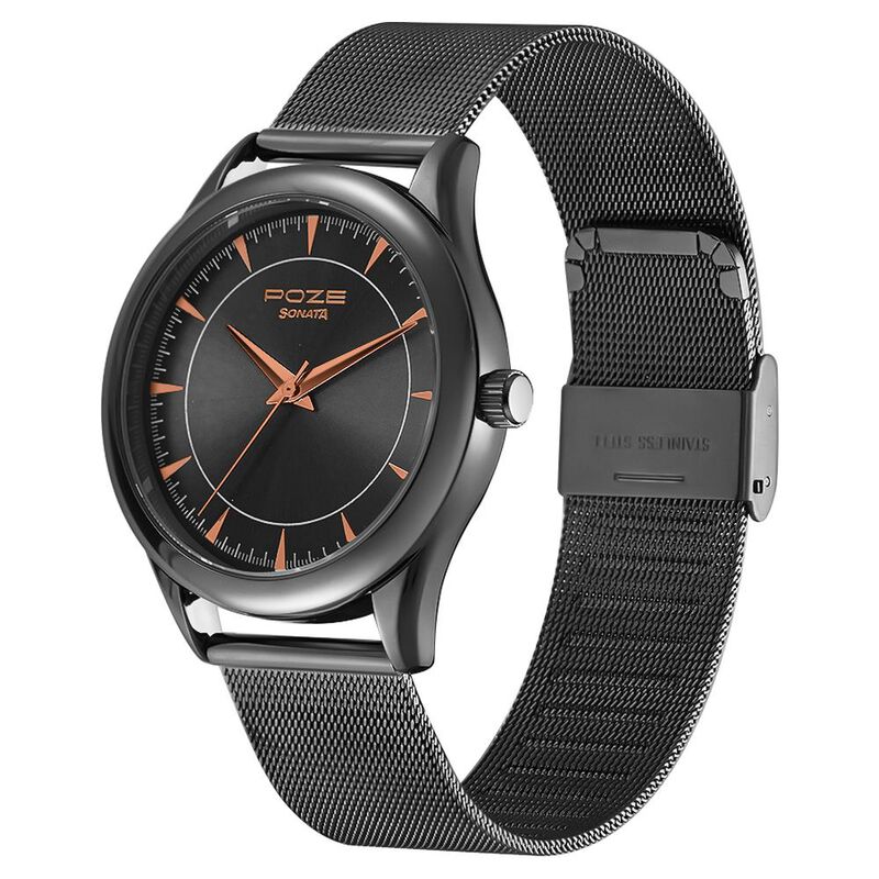Buy Online Poze by Sonata Quartz Analog Grey Dial Stainless Steel Strap ...
