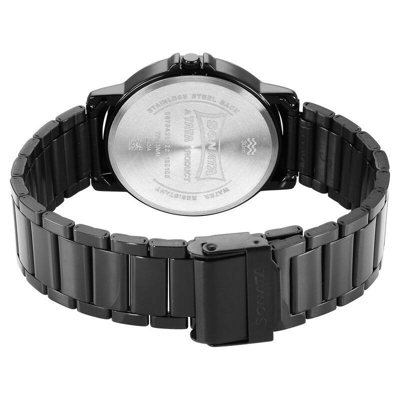 Buy Online Sonata Quartz Analog Black Dial Watch for Men - 77083nm01 ...