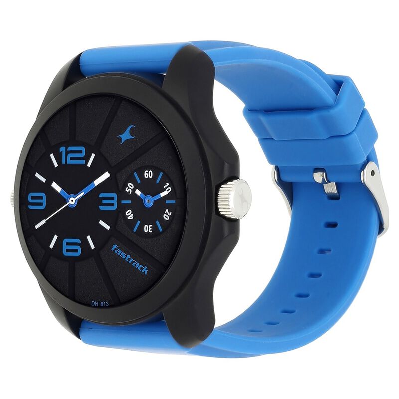 Buy Online Fastrack Quartz Analog Black Dial Silicone Strap Watch for ...