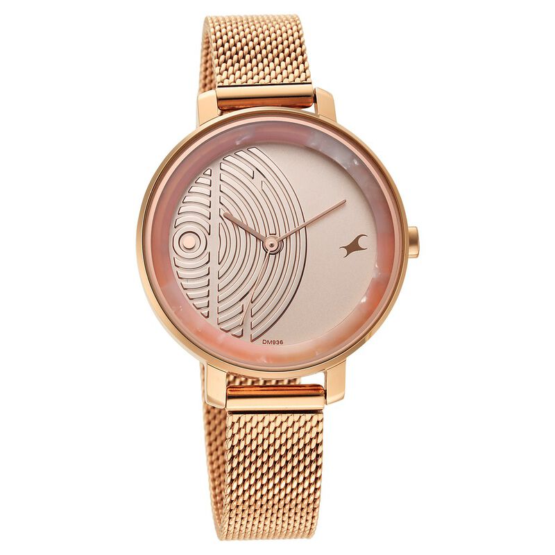 Buy Online Fastrack Younique Quartz Analog Rose Gold Dial Stainless ...