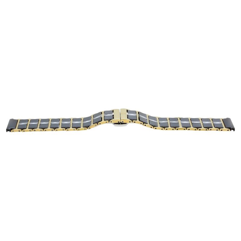 Buy Online 20 mm Black & Golden Ceramic & Metal Strap for Men ...