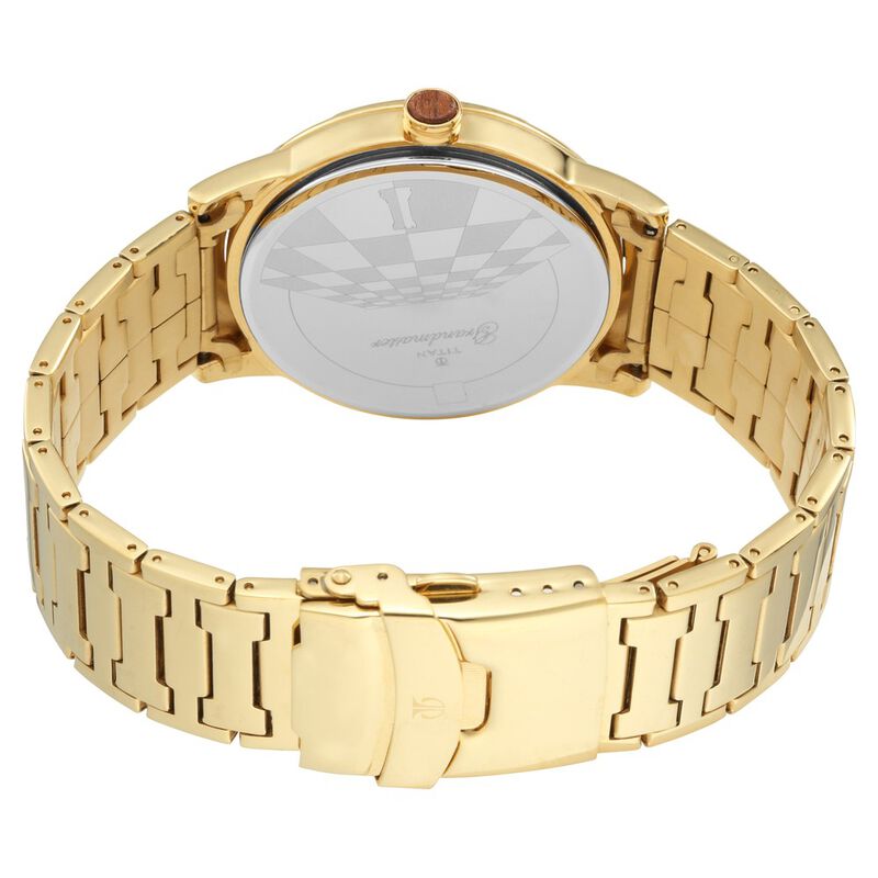 Buy Online Titan Grandmaster Champagne Dial Analog Metal Strap Watch ...