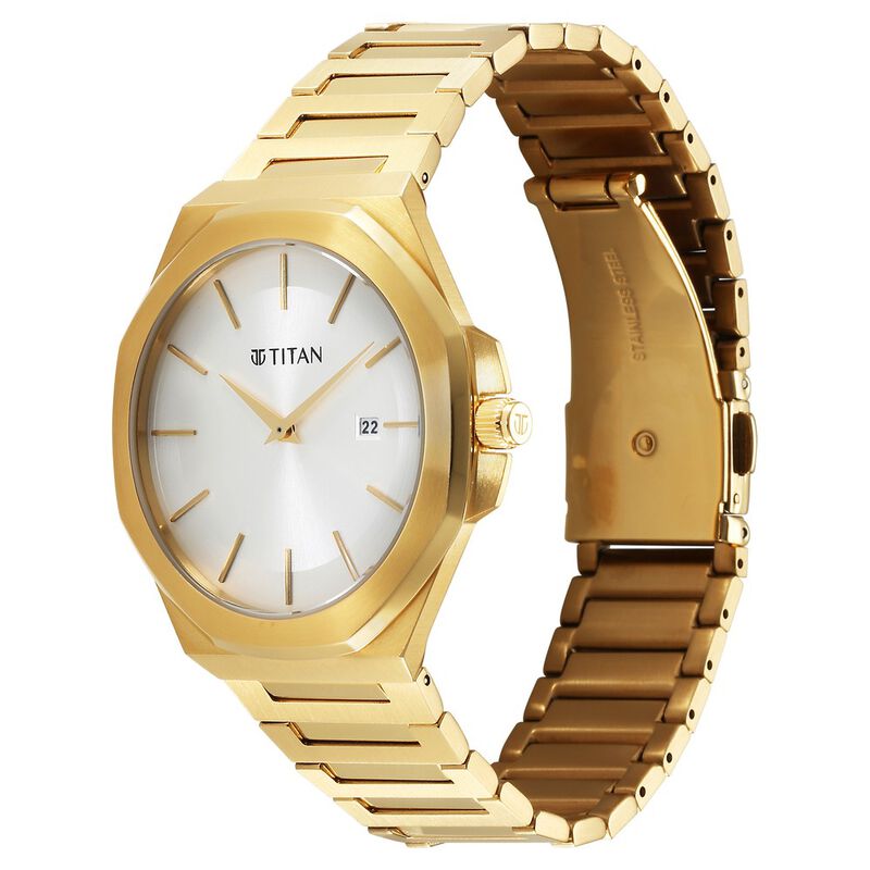 Buy Online Titan Classic Slim Quartz Analog with Date Silver Dial ...