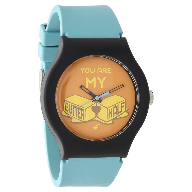 Fastrack Quartz Analog Yellow Dial Silicone Strap Watch for Unisex