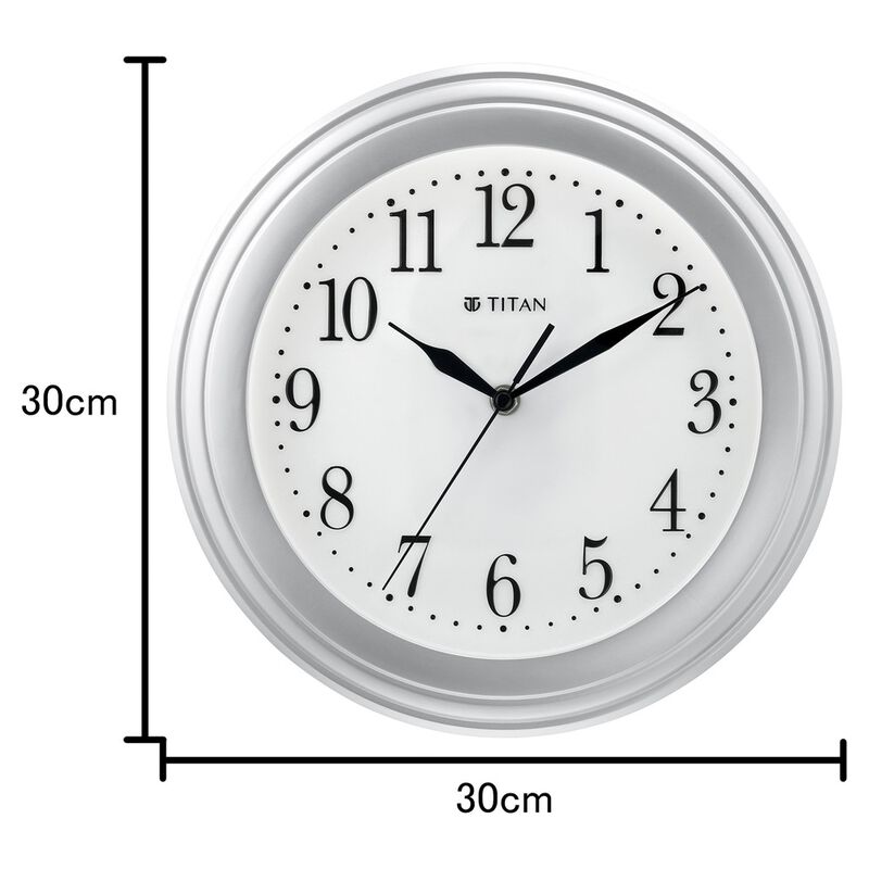 Buy Online Titan Classic White Wall Clock with Silent Sweep Technology ...