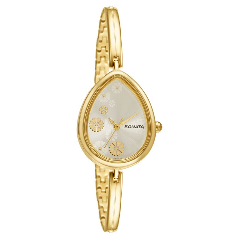 Buy Online Sonata Wedding Champagne Dial Women Watch With Metal Strap ...
