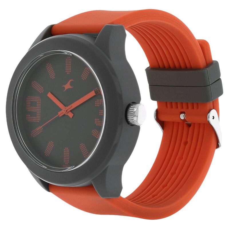 Fastrack Quartz Analog Grey Dial Plastic Strap Watch for Unisex