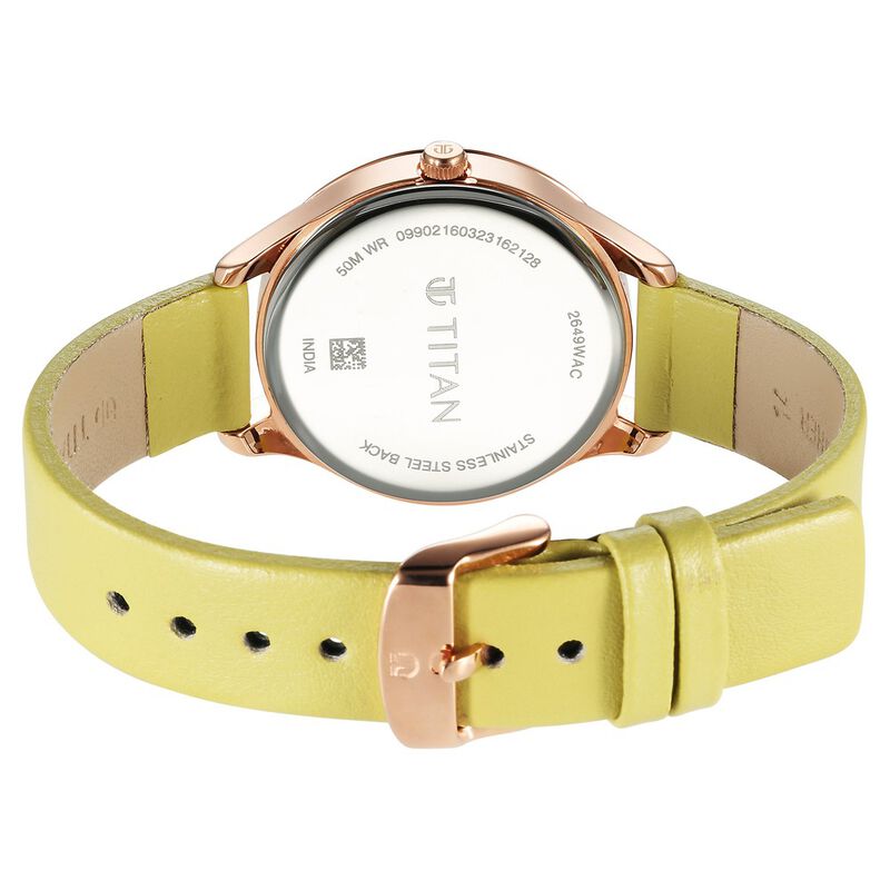 Buy Online Titan Workwear Green Leather Strap watch for Women ...