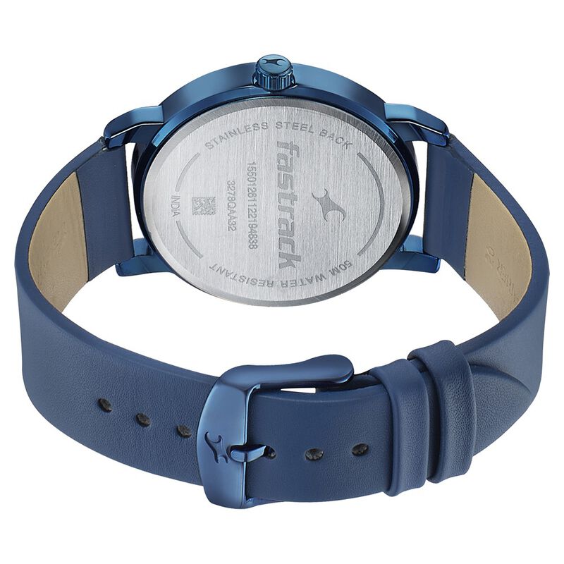 Buy Online Fastrack Style Up Silver Dial Leather Strap Watch for Guys ...