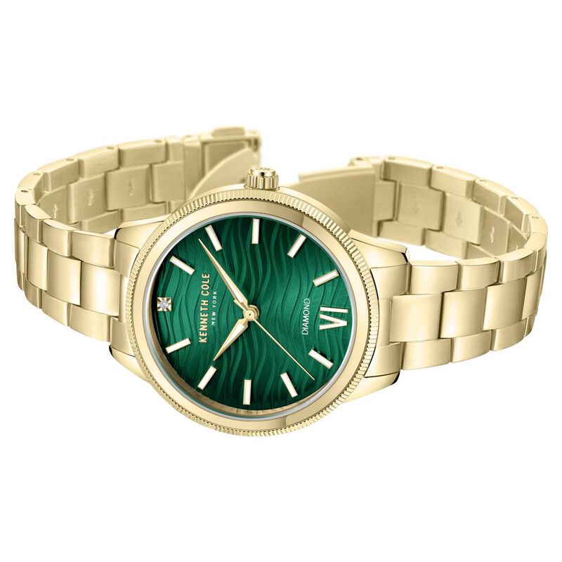 Buy Online Kenneth Cole Quartz Analog Green dial Metal Strap Watch for ...