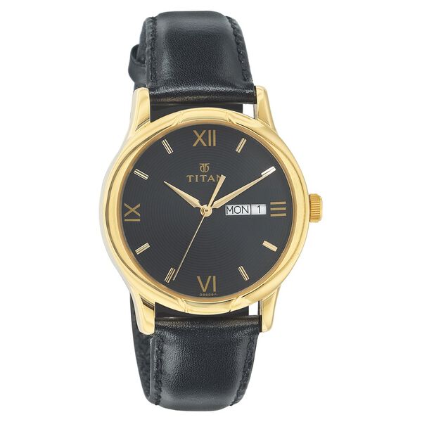 Buy Online Titan Quartz Analog with Day and Date Black Dial Watch for ...
