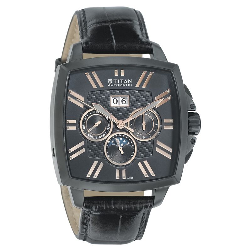 Buy Online Titan Automatic Black Dial Watch for Men - 90004nl01j | Titan