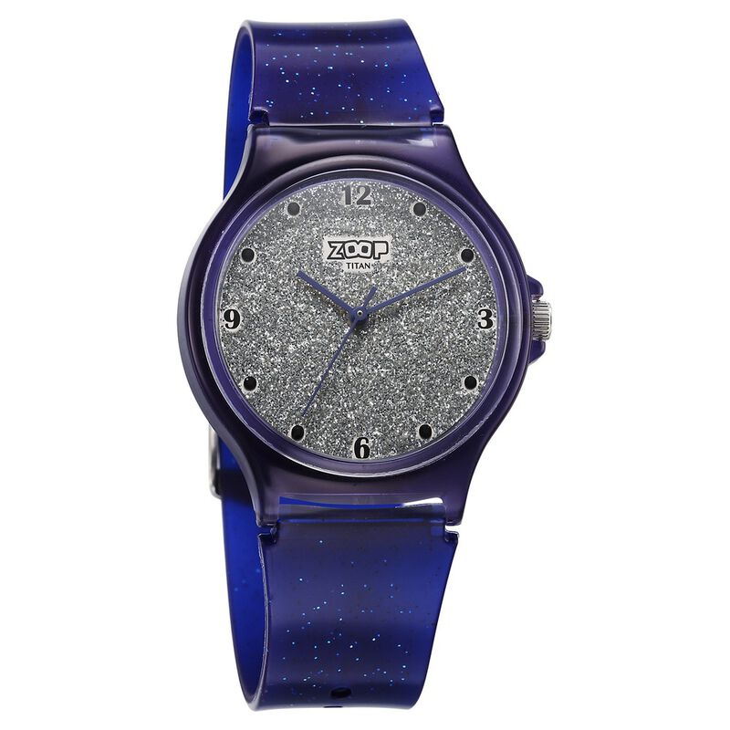 Buy Online Zoop by Titan Glitter Quartz Analog Grey Dial Polyurethane ...