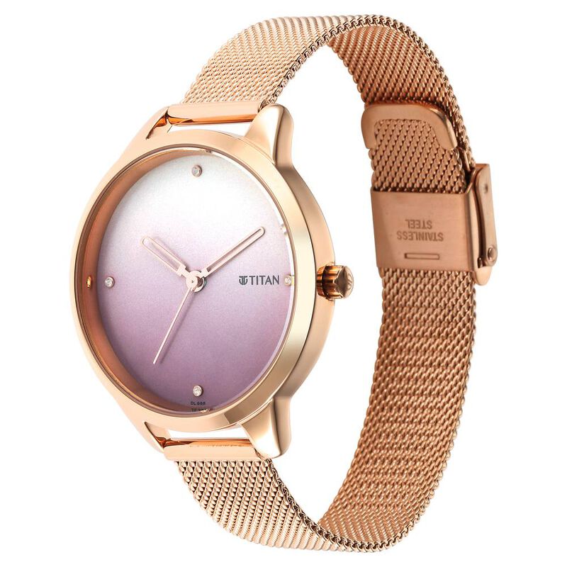 Buy Online Titan Pastel Dreams Pink Dial Analog Metal Strap Watch for ...