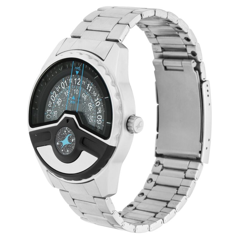 Buy Online Fastrack Space Rover Quartz Analog Grey Dial Metal Strap ...
