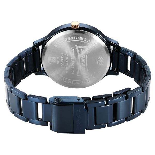Buy Online Sonata Blush Quartz Analog Blue dial Stainless Steel Strap ...