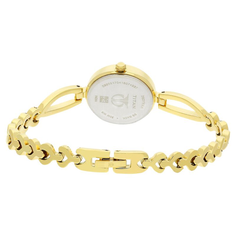 Buy Online Titan Quartz Analog Champagne Dial Metal Strap Watch for ...