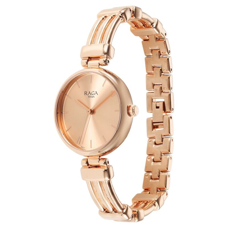 Buy Online Titan Raga Showstopper Quartz Analog Rose Gold Dial Metal ...