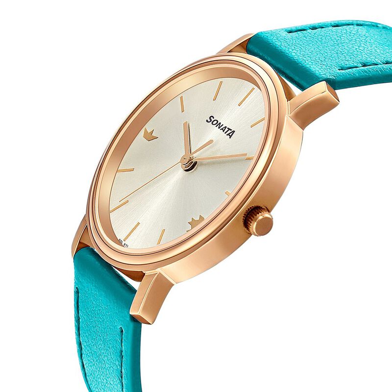 Buy Online Sonata Play Silver Dial Women Watch With Leather Strap ...