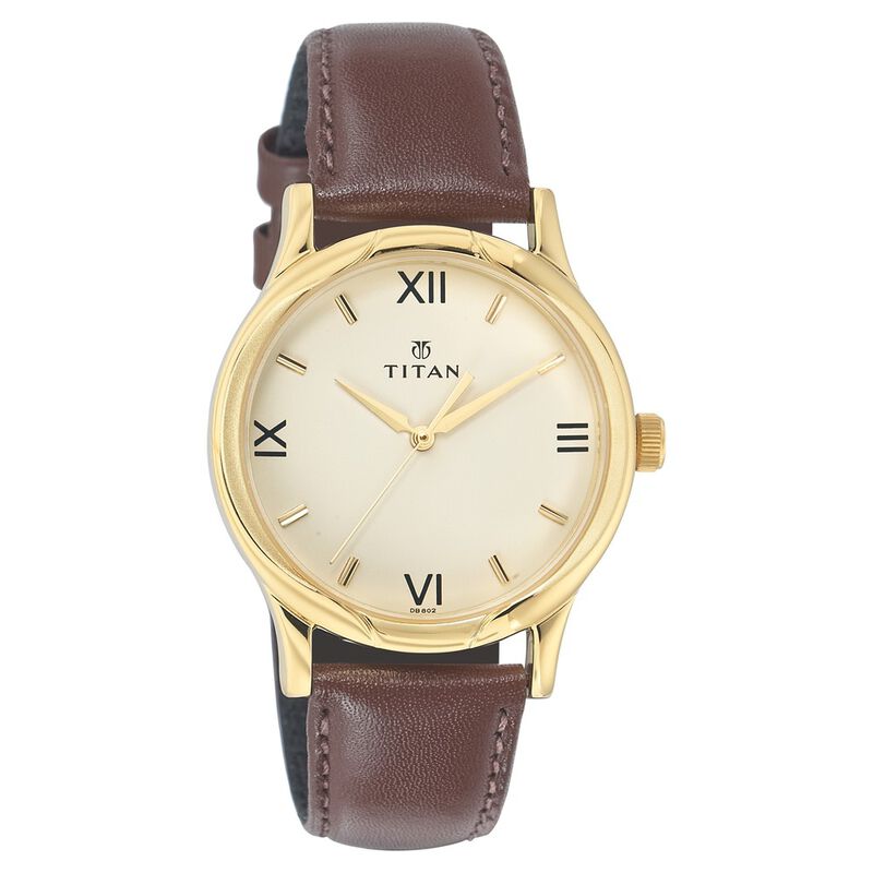 Buy Online Titan Quartz Analog Champagne Dial Watch for Men ...