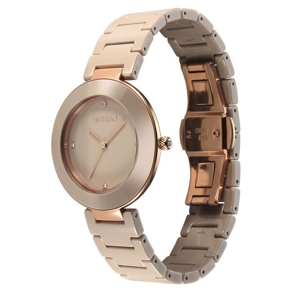 Buy Online Titan Purple Ceramics Pink Dial Analog Ceramic Strap watch ...