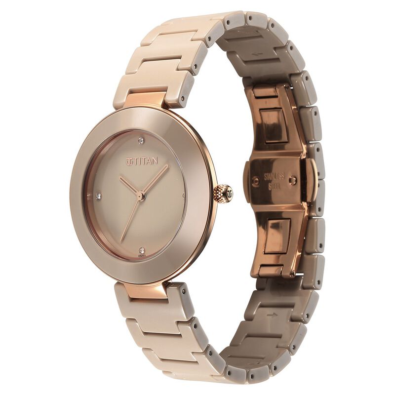 Buy Online Titan Purple Ceramics Pink Dial Analog Ceramic Strap watch ...
