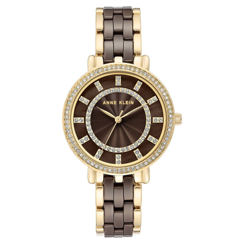 Buy Online Anne Klein Quartz Analog Brown Dial Ceramic Strap Watch for ...