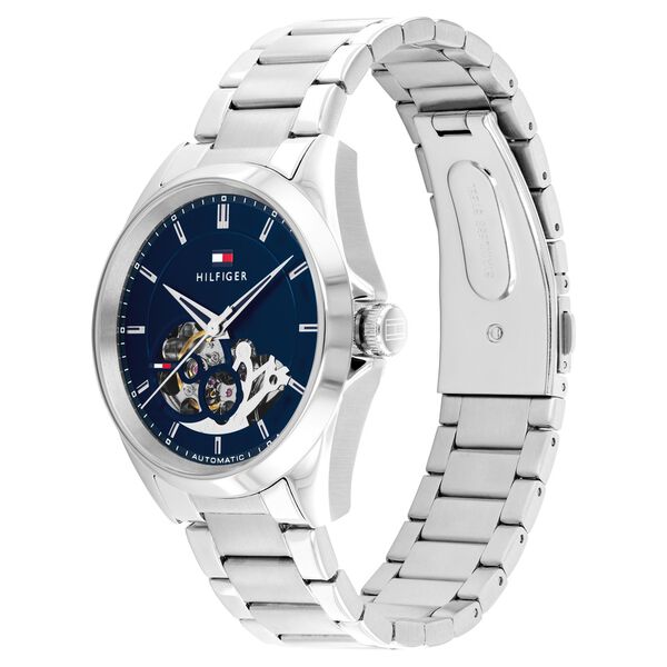 Buy Online Tommy Hilfiger Automatic Automatic Blue Dial Silver ...