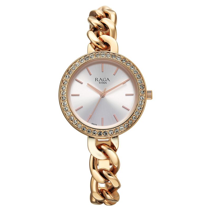 Buy Online Titan Raga Showstopper Quartz Analog Silver Dial Metal Strap ...