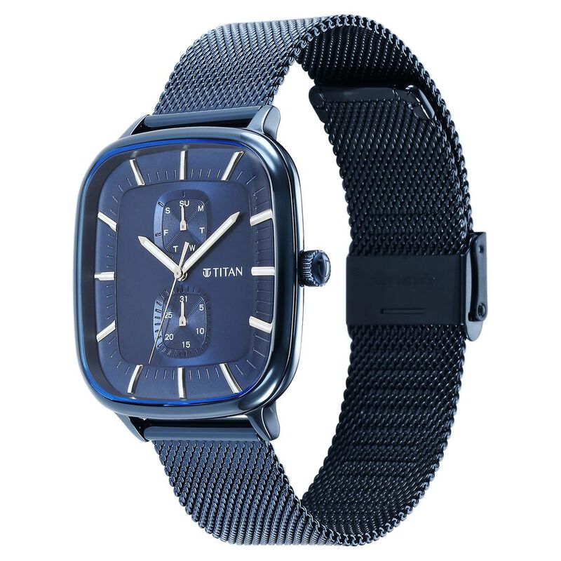 Buy Online Titan Avant Garde Blue Dial Quartz Multifunction Stainless ...